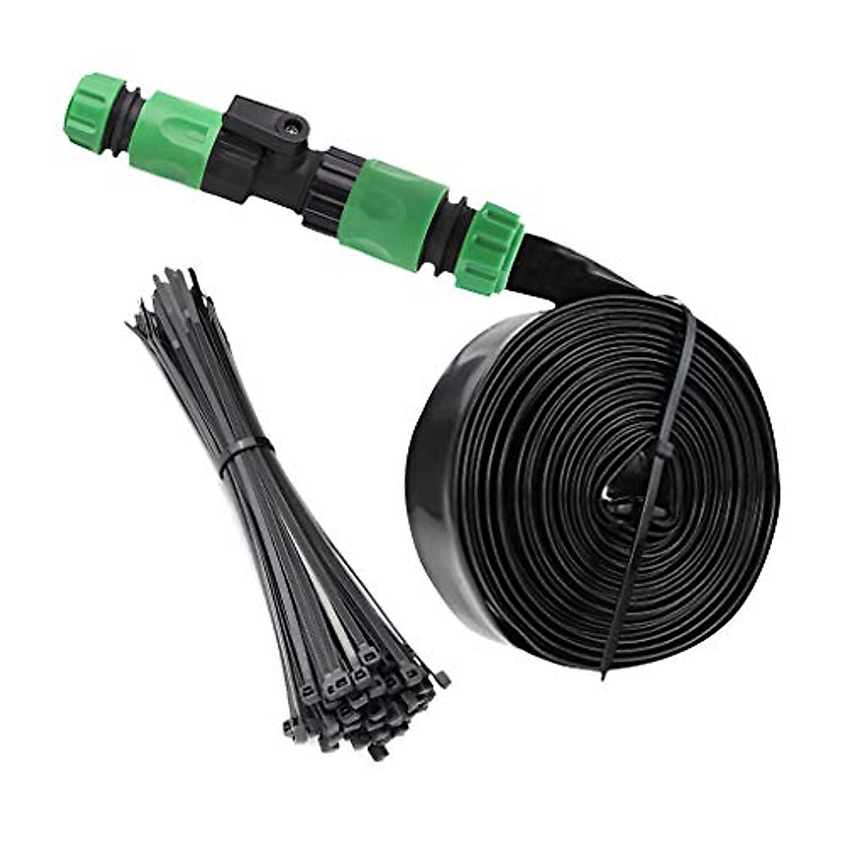 Juesi Misting Cooling System- Outdoor Patio Trampoline Sprinkler Hose Kit for Kids, Waterpark Watering Automatic Distribution System Attachment for Summer Water Fun Yard Garden (32.8FT)