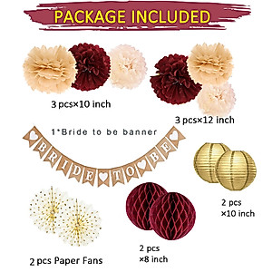 Fall Bridal Shower Decorations/Maroon Gold Burgundy Gold Bachelorette Party Decorations Fall Bachelorette Burlap Banner Bride to Be Decorations Fall Wedding Decorations