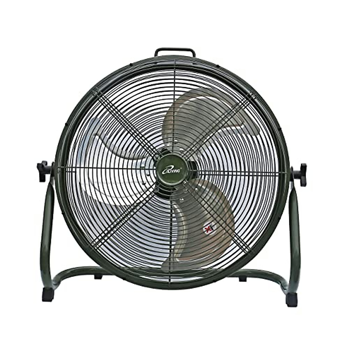 iLiving 18" Rechargeable Battery Operated Camping Floor Fan, High Velocity Portable Outdoor Fan with Metal Blade, With Built-in Lithium Battery for Whole Day Usage, 18 Inches, Military Green