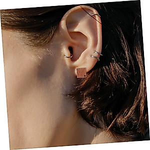 VILLCASE 2sets Wooden Earring Posts Studs Flat Pad DIY Jewelry Accessories for Earring Making 20pcs*2