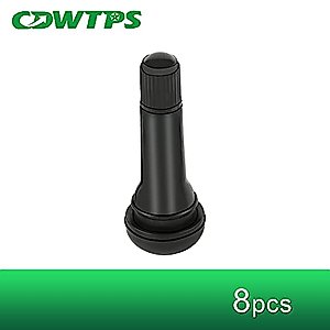 CDWTPS TR414 Tire Valve Stem,Rubber Snap-in Short Black Stem for Tubeless 0.453 Inch 11.5mm Rim Holes on Standard Vehicle Tires(8pcs/Bag)