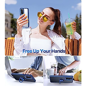 Silverback for Galaxy S20 FE 5G Case Clear with Ring Stand, Shockproof Protective Slim Lightweight Phone Case for Samsung Galaxy S20 FE 5G 6.5 Inch, Blue Clear