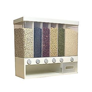 Large Capacity Whole Grains Dispenser Rice Bucket Wall-Mounted Rice Storage Tank Moisture-Proof Dry Food Organizer Bottle Pressed Out Rice