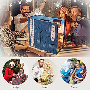 WonDerfulC 3D Wooden Book Stand Puzzle DIY Dollhouse Wood Bookends Book Nook Model Building Kit with LED Light for Teens and Adults to Build-Creativity Gift for Birthdays Christmas Halloween