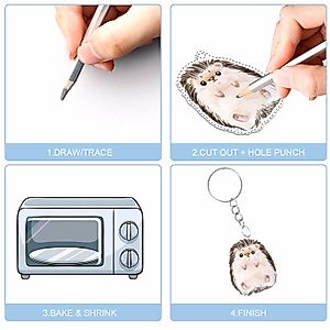 Warckon 30 Pieces Shrink Plastic Sheets, Shrink Art Paper Shrink Film Sheets Frosted for Kids Creative Craft, Create Your Own Earrings, Necklace, Keychains(A5 Size)