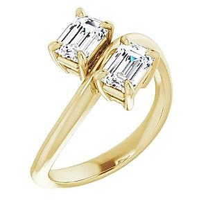 925 Silver,10K/14K/18K Solid Yellow Gold Handmade Engagement Ring 4 CT Emerald Cut Moissanite Diamond Solitaire Wedding/Gorgeous Gift for/Her Wife Rings