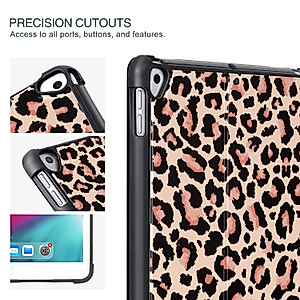 Gofupa iPad 9th Generation 2021 Case 10.2 Inch, iPad Air/Pro 10.5 Inch, 8th/7th iPad Case, Premium Leather Folio Cover, Built-in Pencil Holder, Auto Wake/Sleep Multiple Viewing Angles, Cheetah Leopard