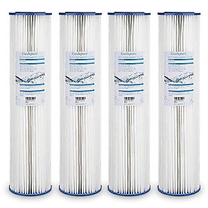 Geekpure Whole House Pleated PP Polypropylene Sediment Filter -4.5" x 20"-5 Micron (Pack 4)