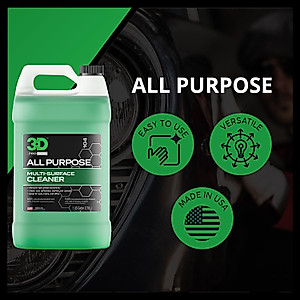 3D All Purpose Cleaner for Car, Home & Office Use - Multi Surface Cleaner Refill 1 Gallon