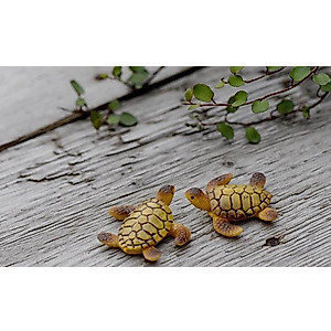SunRise 6pcs Resin Cute Beach Sea Turtle Miniature Figurine Status Micro Landscape Decorations Fairy Gardens Dollhouse DIY Ornaments Decor