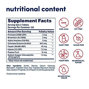 American Health Super Papaya Digestive Enzyme Plus Chewable Tablets, 400 Count