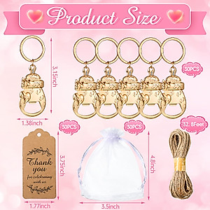 30 Sets Boy Baby Bottle Opener Baby Shower Party Favor with 30 White Organza Bags and 30 Thank You Cards Cute Baby Shower Return Gifts for Guest Wedding Souvenir Kids Birthday Party Supplies, Gold