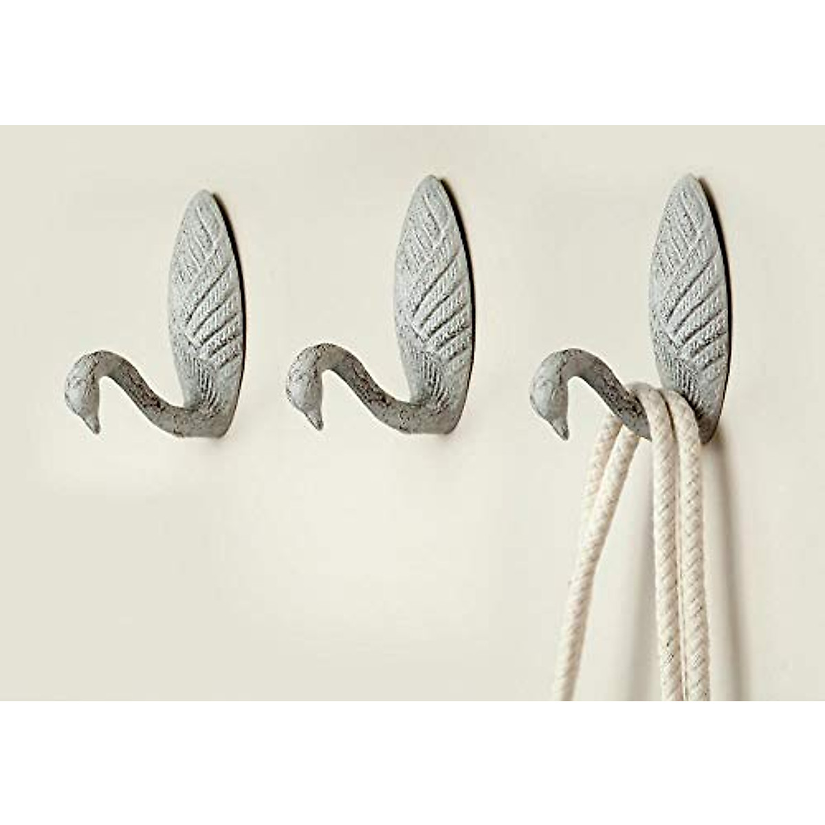 Manual IOWHSW Cast Iron Swan Wall Hook, Set of 3
