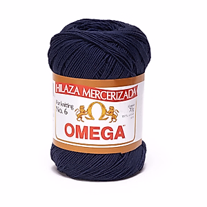 OMEGA NO.6 [70grs] by Omega - Soft Yarn 100% Mercerized Cotton Yarn - Color 22 Navy Blue 555
