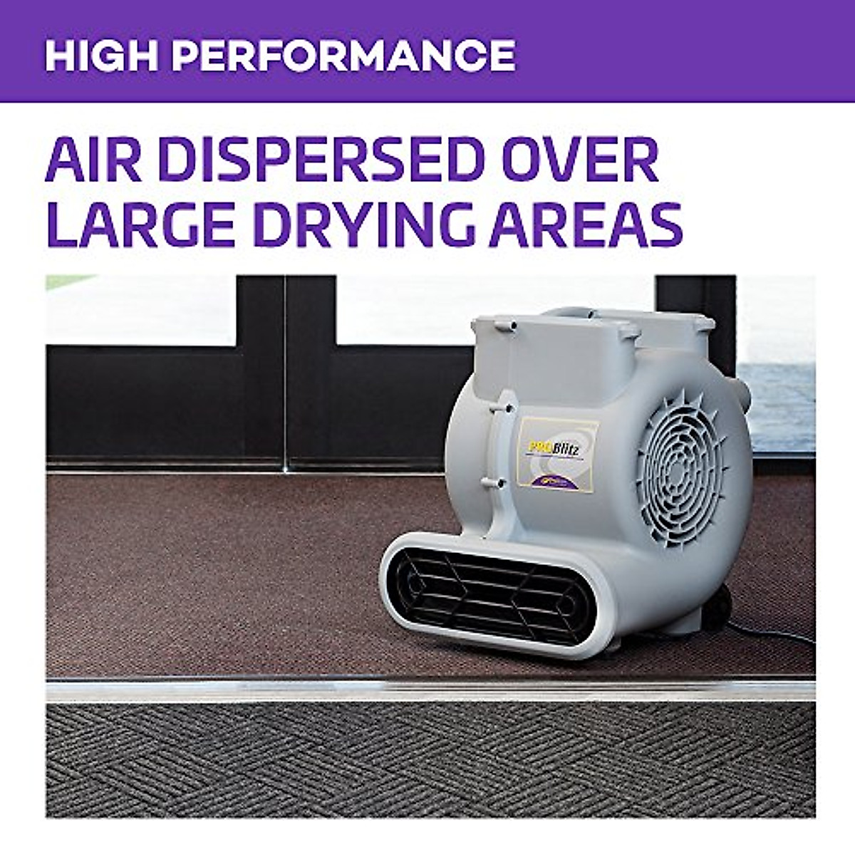 ProTeam 107132 ProBlitz Air Mover Fan, Utility Fan, Carpet Dryer, High Velocity Blower Fan , Grey