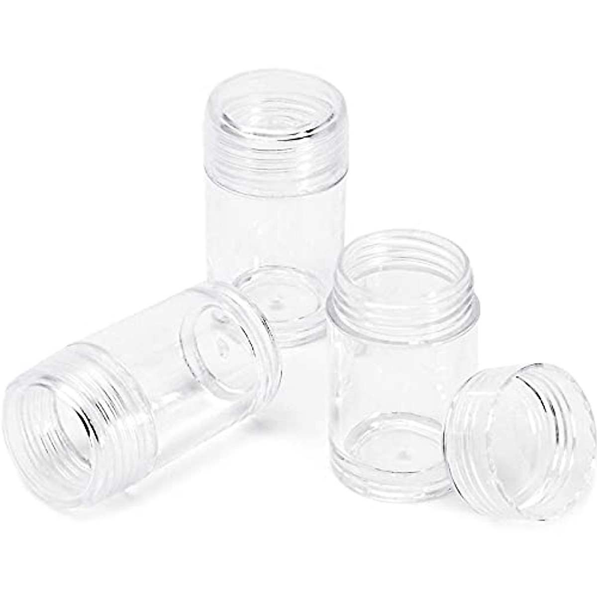 Juvale Plastic Box Storage with Jar Containers for Glitter, Beads, Rhinestones (6.5 x 2 x 5.5 In)