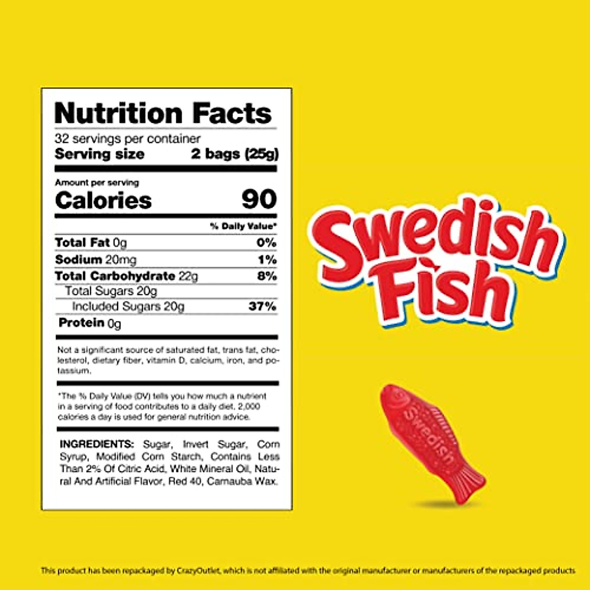 SWEDISH FISH Mini Soft and Chewy Candy Fun Size, Individually Wrapped Packs, 64 Count Bulk