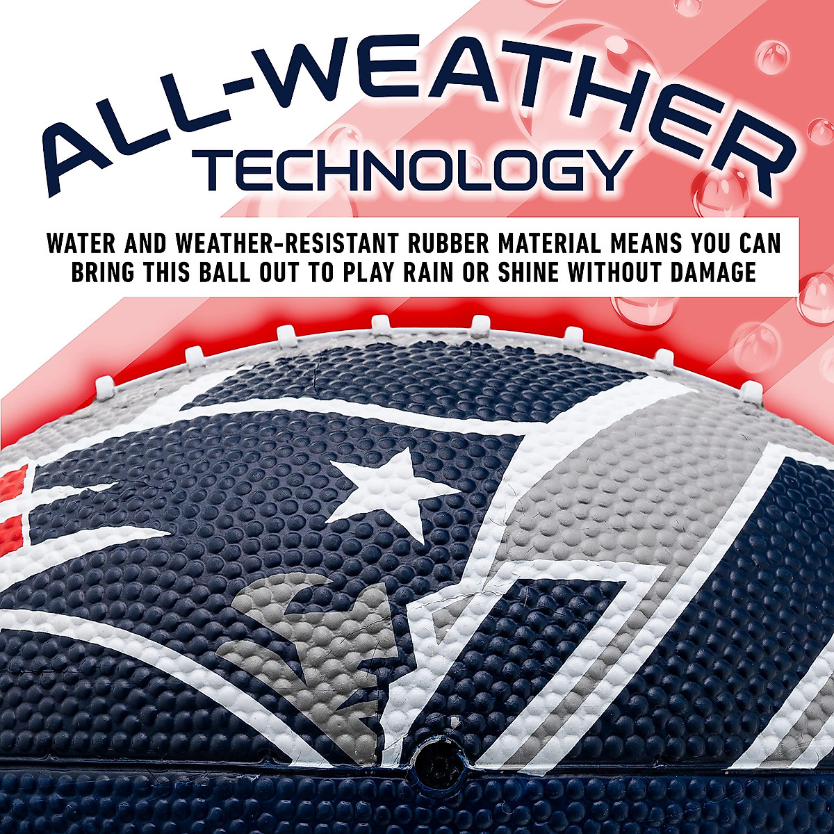 Franklin Sports NFL New England Patriots Football - Youth Football - Mini 8.5" Rubber Football - Perfect for Kids - Team Logos and Colors!