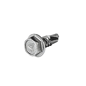 #8 x 1/2" Hex Washer Head Self-Drilling Tek Screw, Stainless Steel for Attaches Steel, Stainless Steel, Sheet Metal