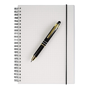 HULYTRAAT Hardcover Graph Ruled Spiral Notebook, 5.8 x 8.3 Inches A5, Transparent, 160-Page 80-Sheet Square Grid Journal (AWPPS1)