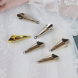 mollensiuer 100 Pcs Long Flower Bead Caps Hollow Bead Caps Spacers Cone Bead Caps Jewelry End Caps Spacer Beads Jewelry Findings Charms for Earring Pendant Neckalce Jewelry DIY Craft, Silver