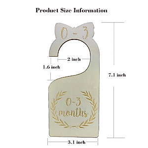 Cobata Unique Wooden Baby Closet Size Dividers - Set of 7 Nursery Closet Hanging Organizer From New Born to 24 Months