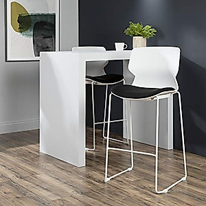 HON Basyx Contempo Guest Stool, 2 Pack, White/Black