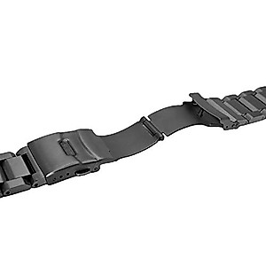 SINAIKE 22mm Black Matte Wrist Band Stainless Steel Replacement Watch Band with Push Button Safety Buckle