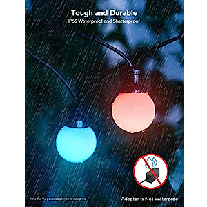 Govee Outdoor String Lights, 50ft G40 RGBIC Warm White String Lights with 25 Dimmable LED Bulbs, IP65 Waterproof Outdoor Lights with App Control for Balcony, Garden, Patio, Party