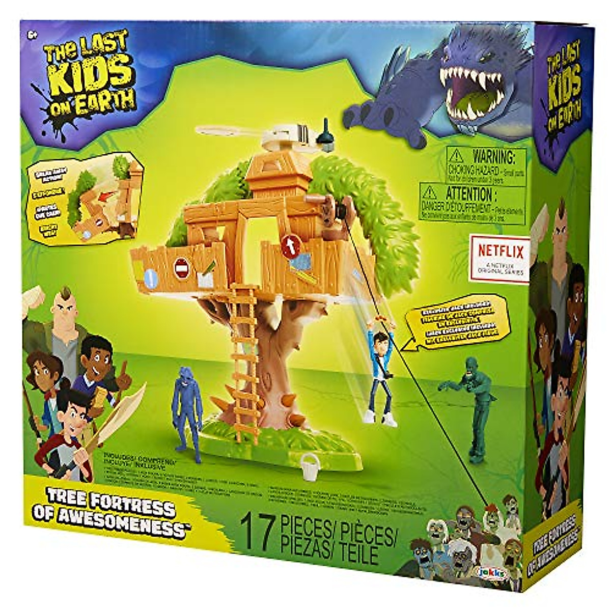 The Last Kids On Earth - Tree House of Awesomeness Playset, Includes Exclusive Jack Action Figure & 2 Zombies