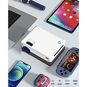 Smart Projector 1080p WiFi and Bluetooth, Arforgo 4K Supported 250 ANSI Outdoor Phone Mini Projector, Support PPT PDF Office Presentation4D 4P Keystone 50% Zoom, Prime Video, Netflix etc.