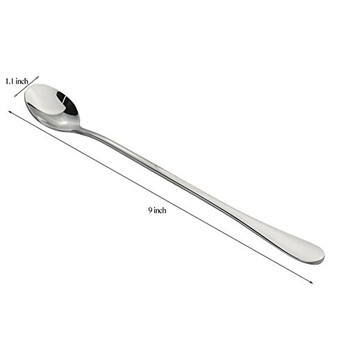 4 pcs 9 Inch Long Handle Iced Tea Spoon, Coffee Spoon, Ice Cream Spoon, Stainless Steel Cocktail Stirring Spoons for Mixing, Cocktail Stirring, Tea, Coffee, Milkshake, Cold Drink
