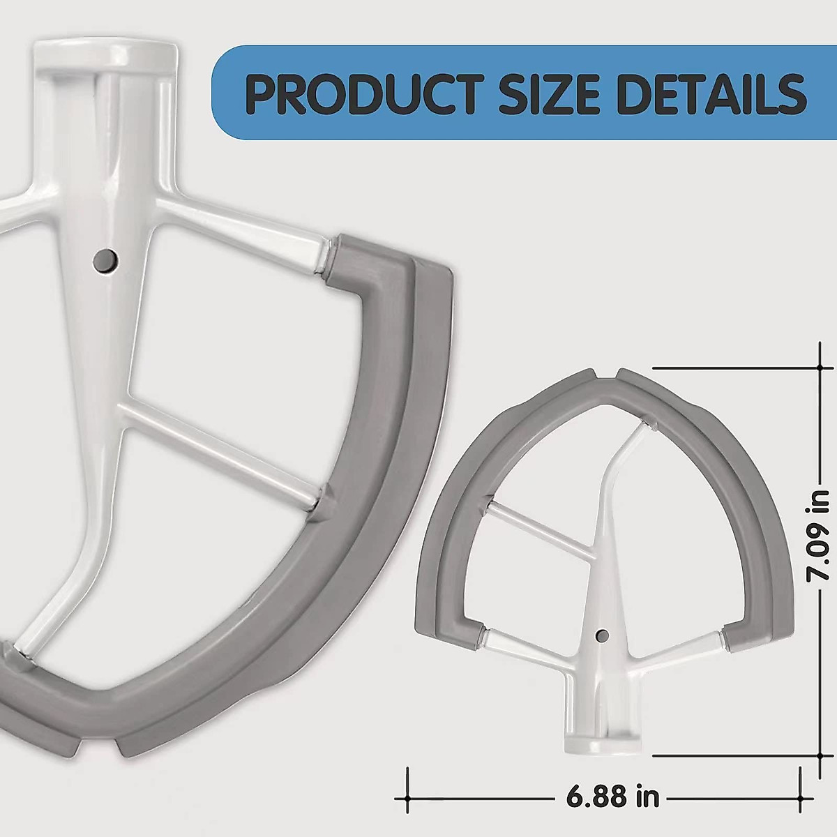 6 Quart Flex Edge Beater for Kitchenaid Bowl-Lift Stand Mixers, Kitchenaid Paddle Attachment with Both-Sides Flexible Silicone Edges Bowl Scraper, And Mixer Slider Mat for Kitchenaid 6 Qt Mixer