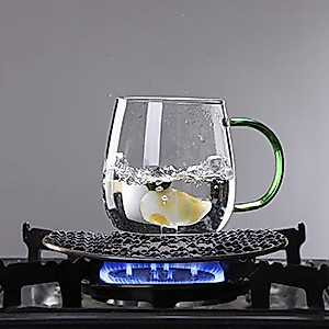 QIANSHENG 3D Coffee Mug Borosilicate Glass Cute Animal Inside Cup Cartoon Figurine Teacup for Women Men, 13.5oz