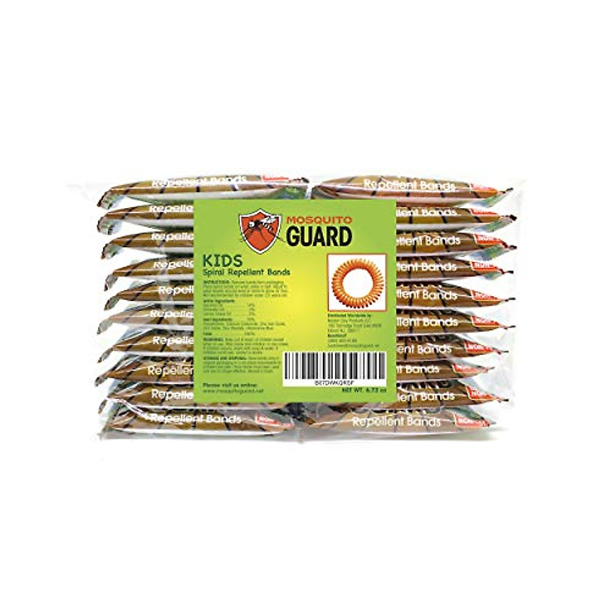 Mosquito Guard 20 Individually Wrapped Mosquito Repellent Bracelets for Kids - Plant Based DEET Free Mosquito Bands - Mosquito Repellent Outdoor Patio