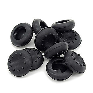 Neuvikter 4 Pcs for PS4 PS3 PS2 Xbox 360 ONE Controller Rubber Silicone Cap Thumbstick Thumb Stick X Cover Case Skin Joystick Grip Grips (Black)