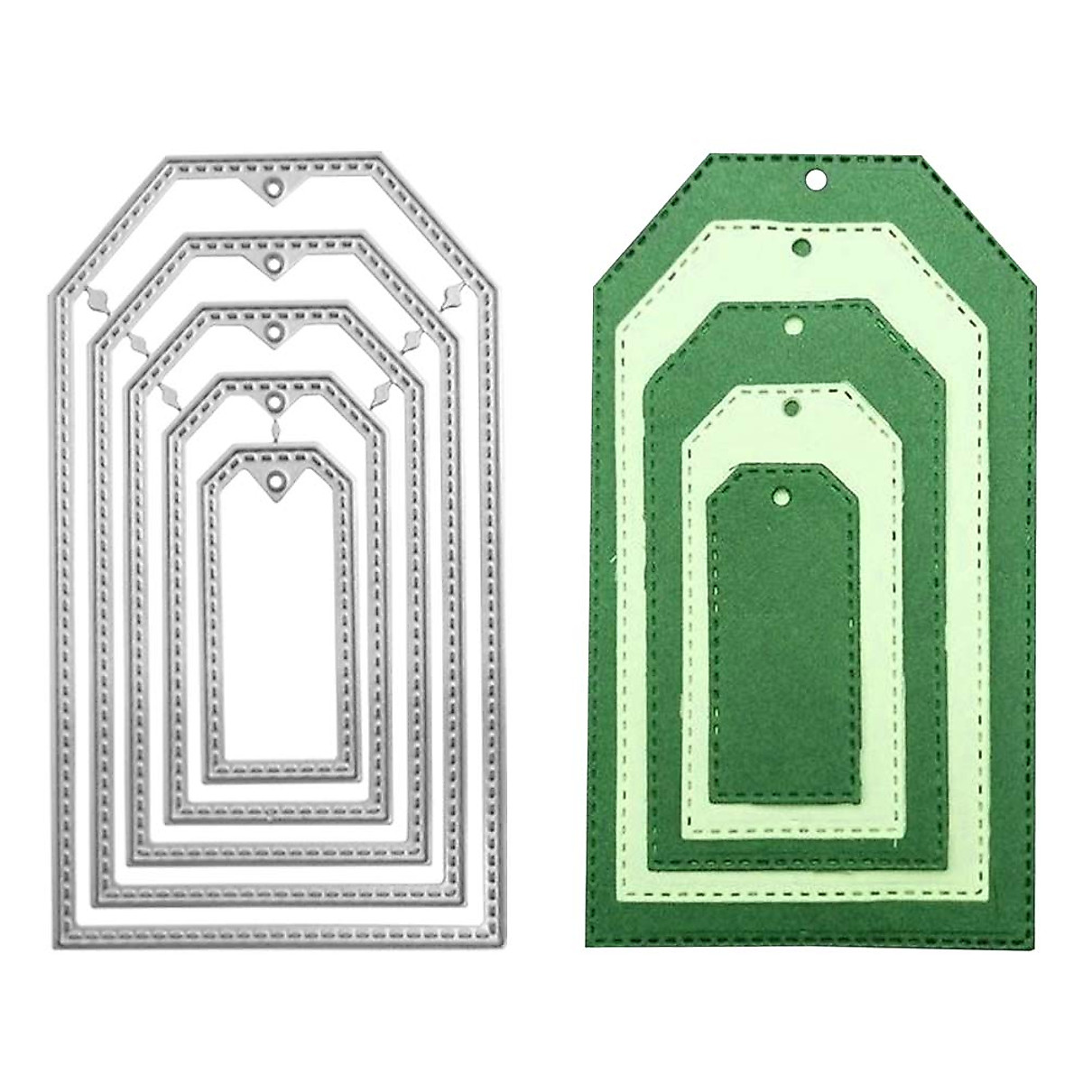 3 Sets Cuttting Dies for Card Making, FineGood Geometry Metal DIY Cutting Die Frames Die-cuts Stencils for Scrapbooking Album Decoration