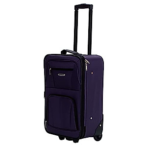 Rockland Fashion Expandable Softside Upright Luggage Set, Purple, 2-Piece (14/19)