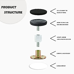 spasaling Headboard Stoppers, 4pcs Adjustable Bed Frame Anti-Shake Tool with Screw Couch Wall Spacer Headboard Stabilizer for Bedside Headboards, Cabinets, Loosening Sofas (1.18''-3.54'')