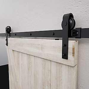 DaAzHai 5 Ft Sliding Door Hardware:Easy to Install -Smoothly and Quietly Sliding Barn Door Hardware Kit Single Door Track Low Ceiling Barn Door Hardware Kit, Modular Track with Stable Connection