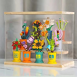 Clear Acrylic Display Case for Mini Funko Pop Action Figures,Display Stand Riser Shelf with 3 Steps,Display Cabinet Dustproof for Mini Figure Toys Perfume Gem Stone Collectibles(12.5 x7 x10.4 inch)