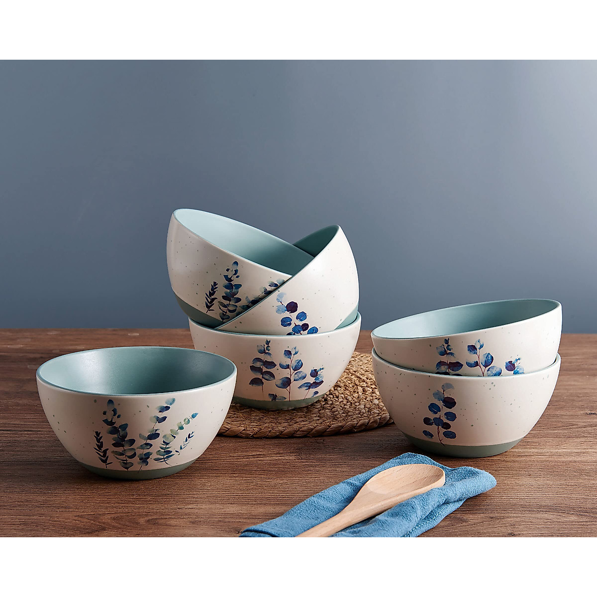 Pfaltzgraff Floral Matte Soup Cereal Bowls, Set Of 6, 24-Ounce, Multicolor