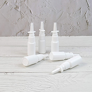 AUEAR, 5 Pack 20ml White Plastic Empty Refillable Nasal Spray Bottles Mist Nose Nasal Sprayer Bottle Mist Sprayers Atomizers Makeup Water Container for Travel Outdoor