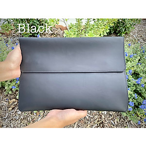 LUCASGIFT Compatible with MacBook Pro/Air 13" 15" 16" LEATHER LAPTOP SLEEVE, Leather Laptop Case, Personalized Laptop Sleeve, Leather Computer Case, Envelope Sleeve, Monogrammed gifts her him