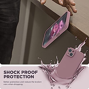 SURPHY Compatible with iPhone 14 Case with Screen Protector (Camera Protection + Soft Microfiber Lining) Liquid Silicone Phone Case 6.1 inch 2022, Lilac Purple
