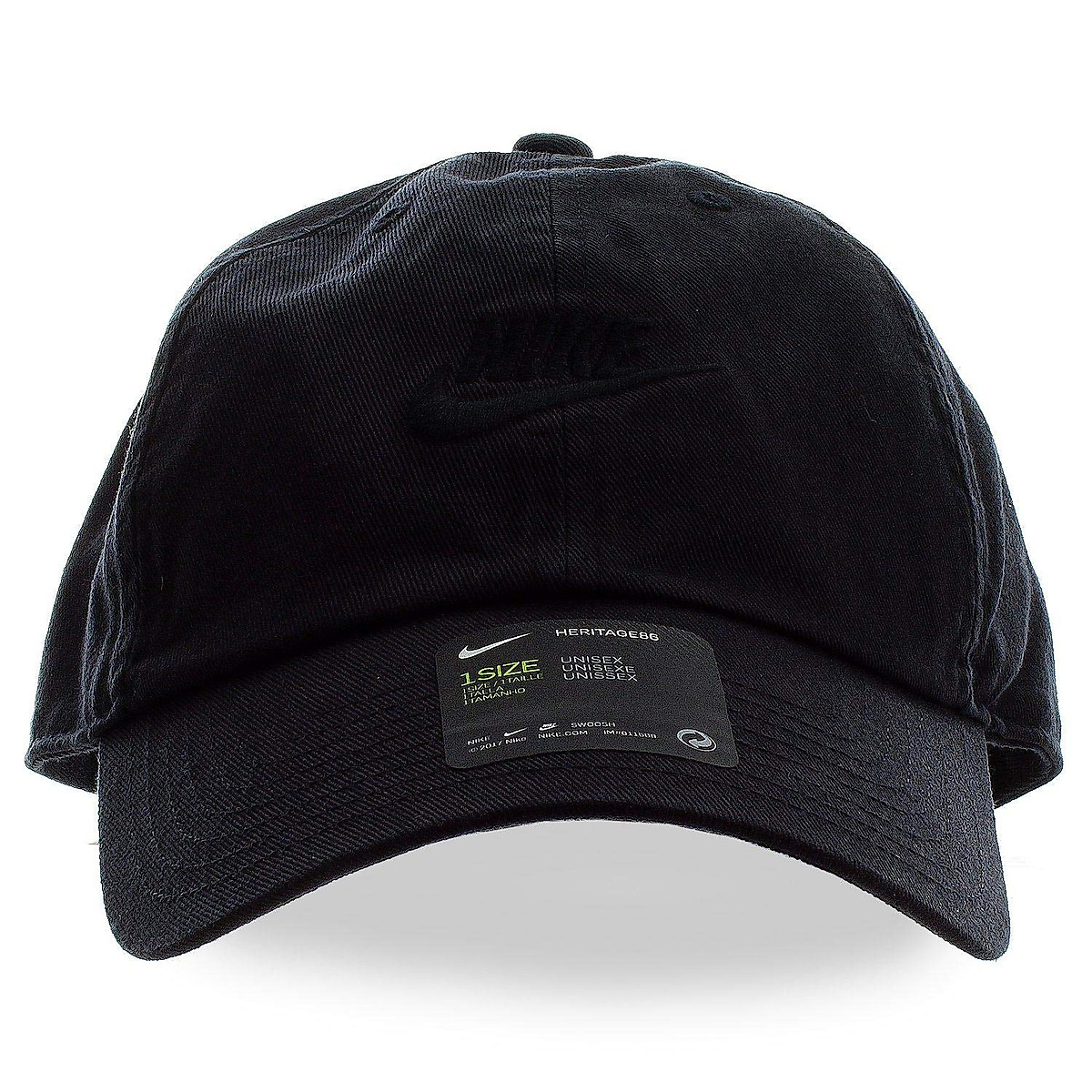 Nike Sportswear Heritage86 Futura Washed Hat, Black/Black/(Black), Misc