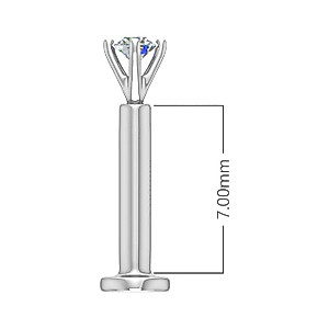 FINEROCK 0.03 Carat 4-Prong Solitaire Diamond Nose Pin Stud in 18K White Gold