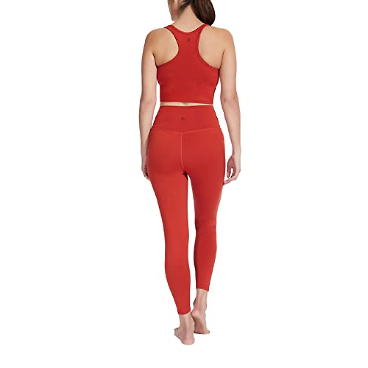 Sage Collective Women's High Rise 7/8 Leggings Moisture Wicking Tummy Control Slimming Stretch Athletic High Waisted Yoga with Side Pockets, Tetra, Small