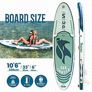 FunWater Inflatable Stand Up Paddle Board Ultra-Light Inflatable SUP Board Paddle Blow up Paddle Boards for Adults with SUP Advanced Accessories, Double-Ended Paddle, Seat, Pump, Backpack, Leash