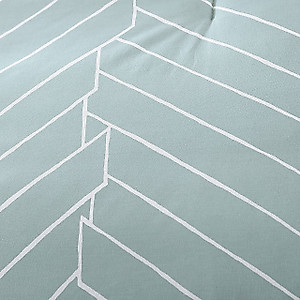 City Scene Ceres Collection Duvet Cover Set-100% Cotton, Reversible & Ideal for All Seasons, Softens with Each Wash, King, Mint